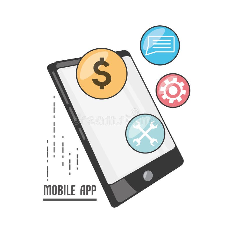 Technology Smartphone with Touch Screen Apps Stock Vector ...