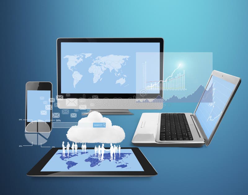 Technology with Social Network Structure Stock Illustration ...