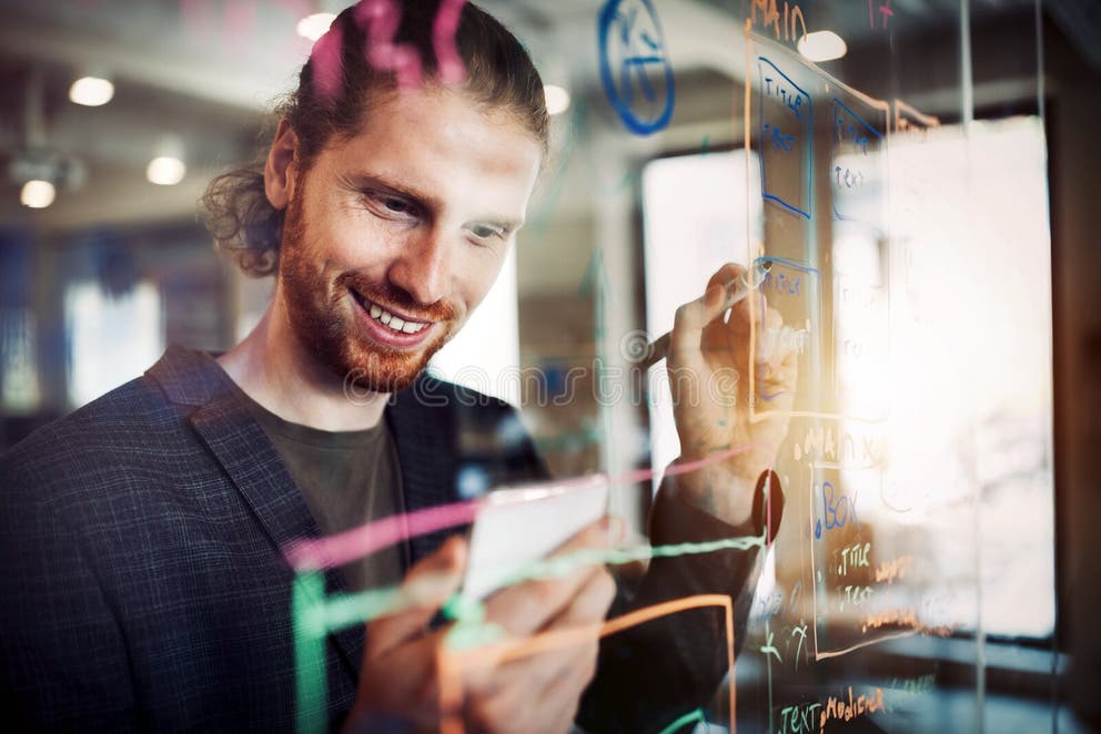 Technology Software Business Office Programming People Concept Stock ...