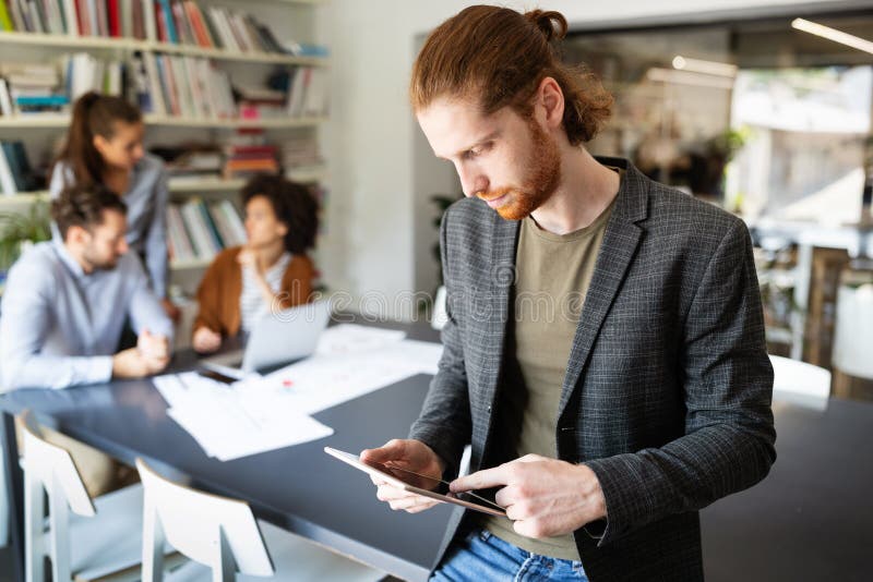 Technology Software Business Office Programming People Concept Stock ...