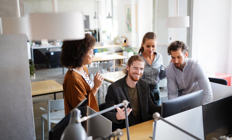 Technology Software Business Office Programming People Concept Stock ...