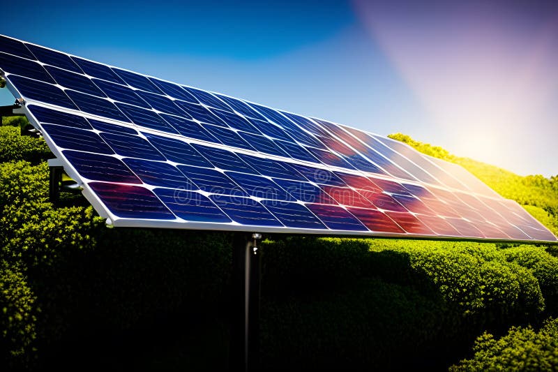 Technology Solar Cell, Alternative Source of Electricity.Generative AI ...