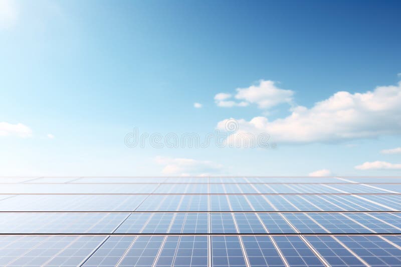Technology Solar Cell. View of Solar Panels (solar Cell) in the Sky ...