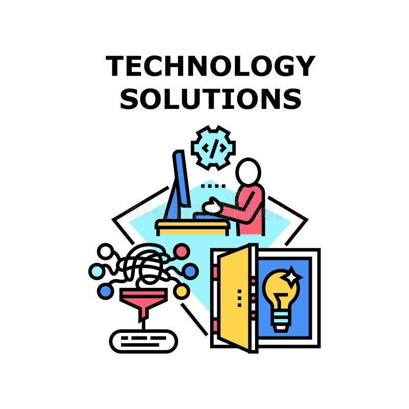 Technology Solutions Icon Vector Illustration Stock Vector ...