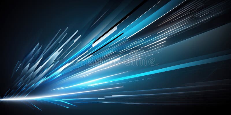 Technology Speed Blue Abstract Background with Lines. Generative AI ...
