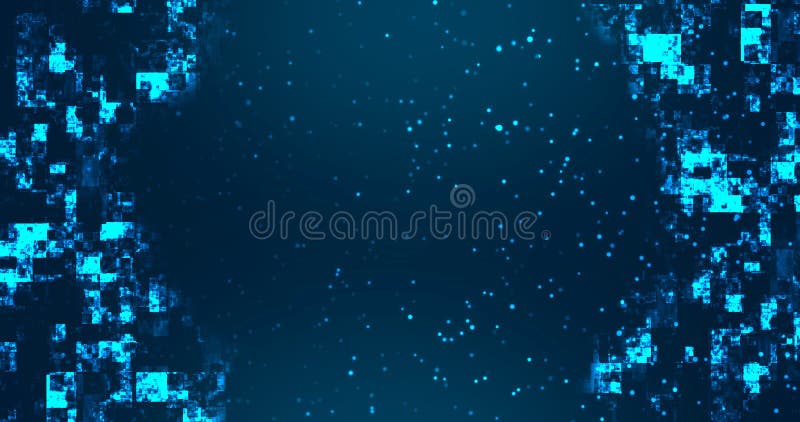 Technology Square Pieces Falling Down and Moving Up Grid Background ...