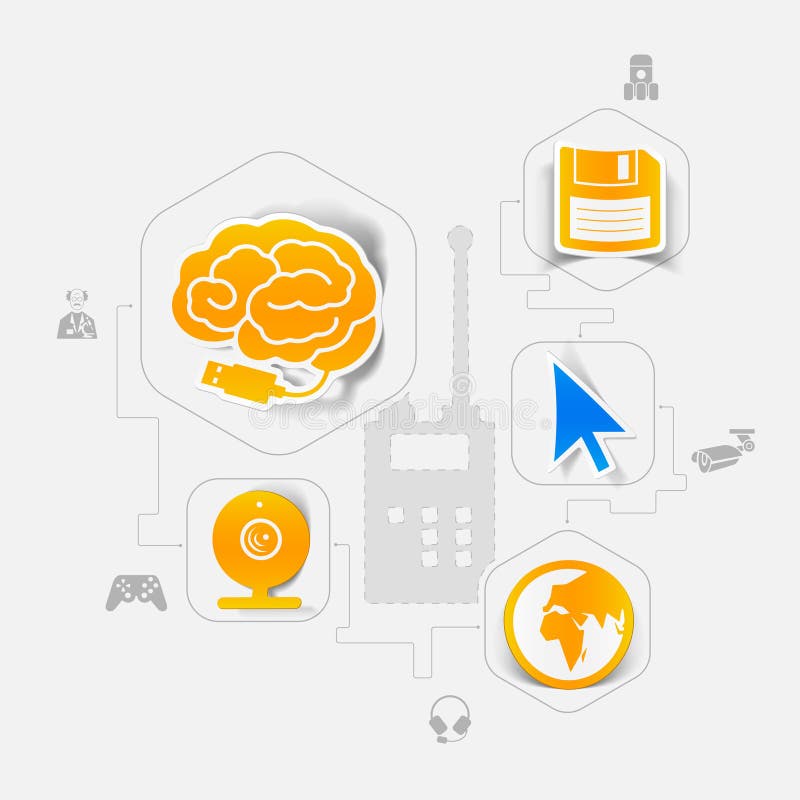 Technology Sticker Infographic Stock Vector - Illustration of data ...