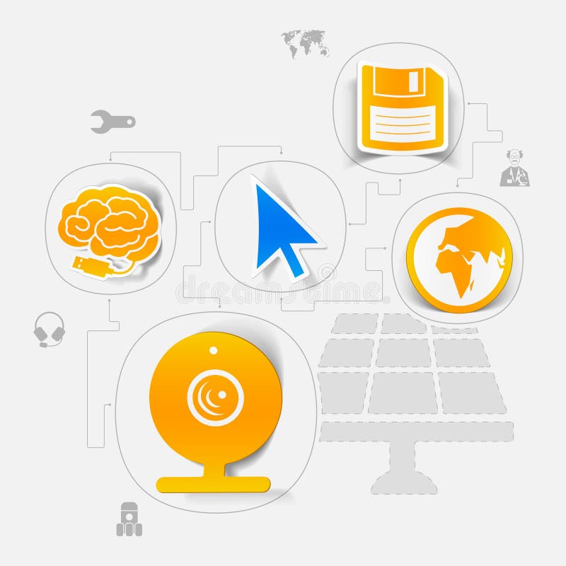 Technology Sticker Infographic Stock Vector - Illustration of element ...