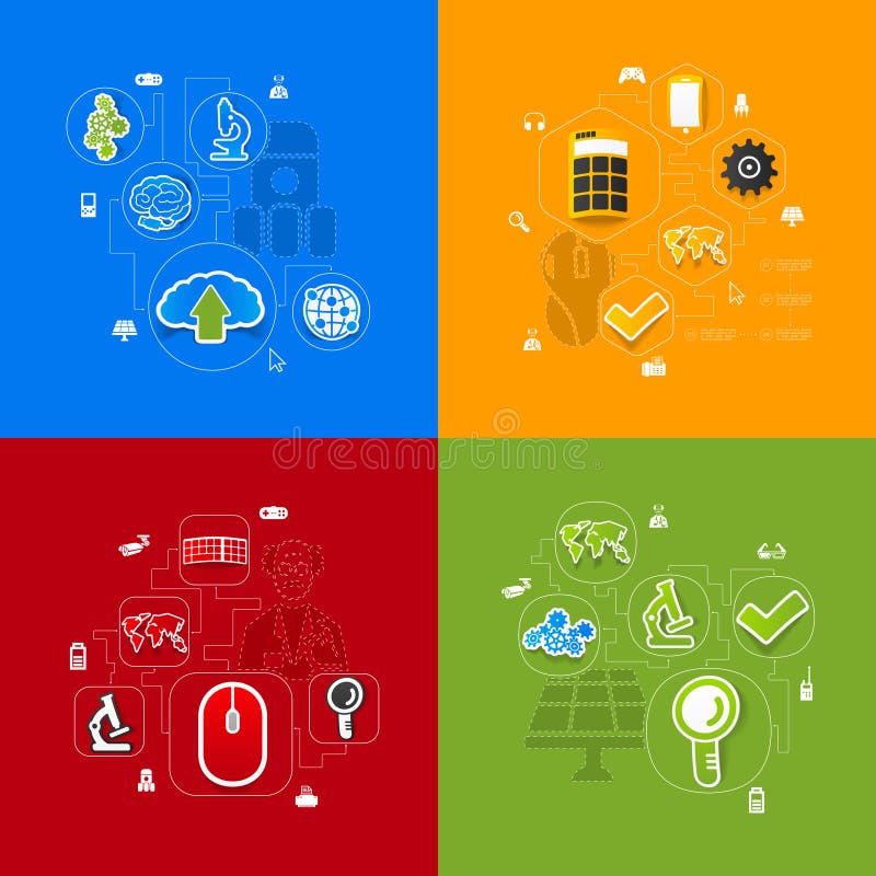 Technology Sticker Infographic Stock Vector - Illustration of data ...