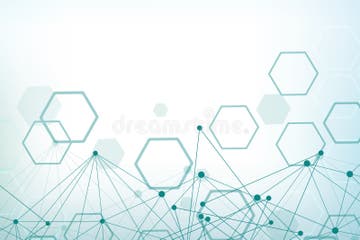 Technology Structure Molecular Connect Elements. Connection with ...