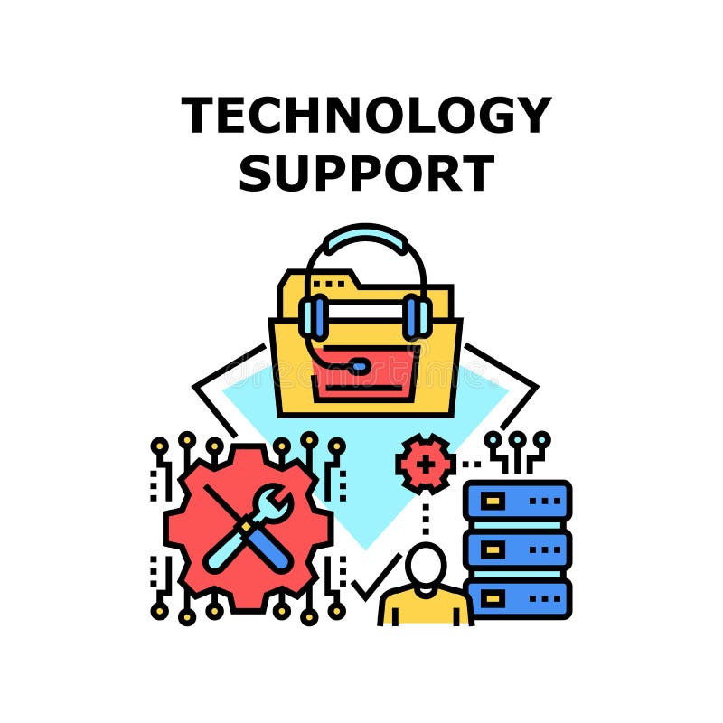 Technology Support Icon Vector Illustration Stock Illustration ...