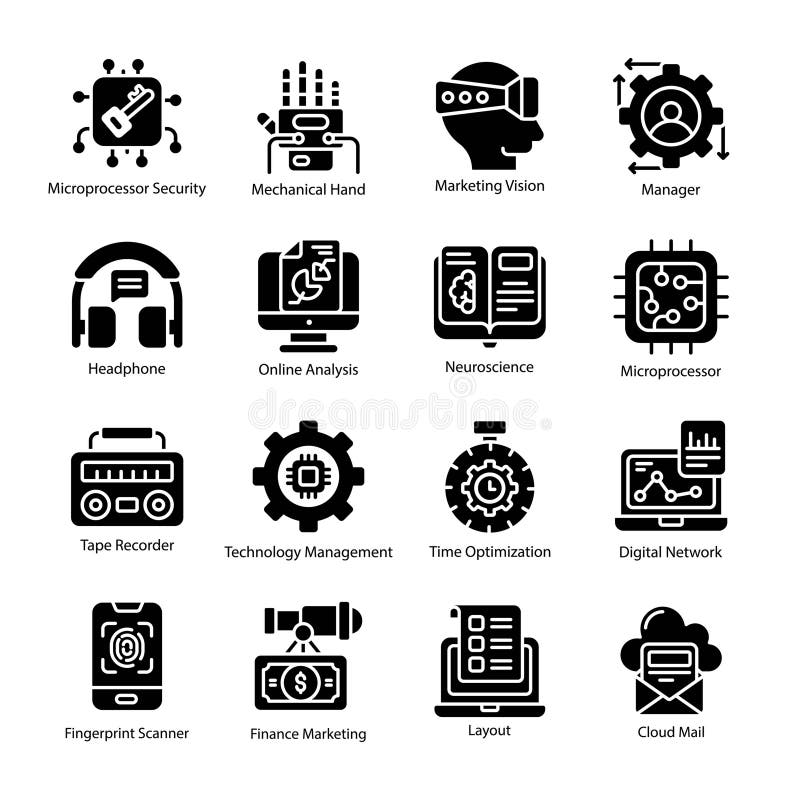 Technology Vector Fill Outline Icon Design Illustration. Technology ...