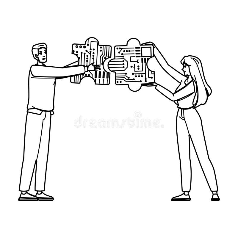Technology System Integration Vector Stock Illustration - Illustration ...