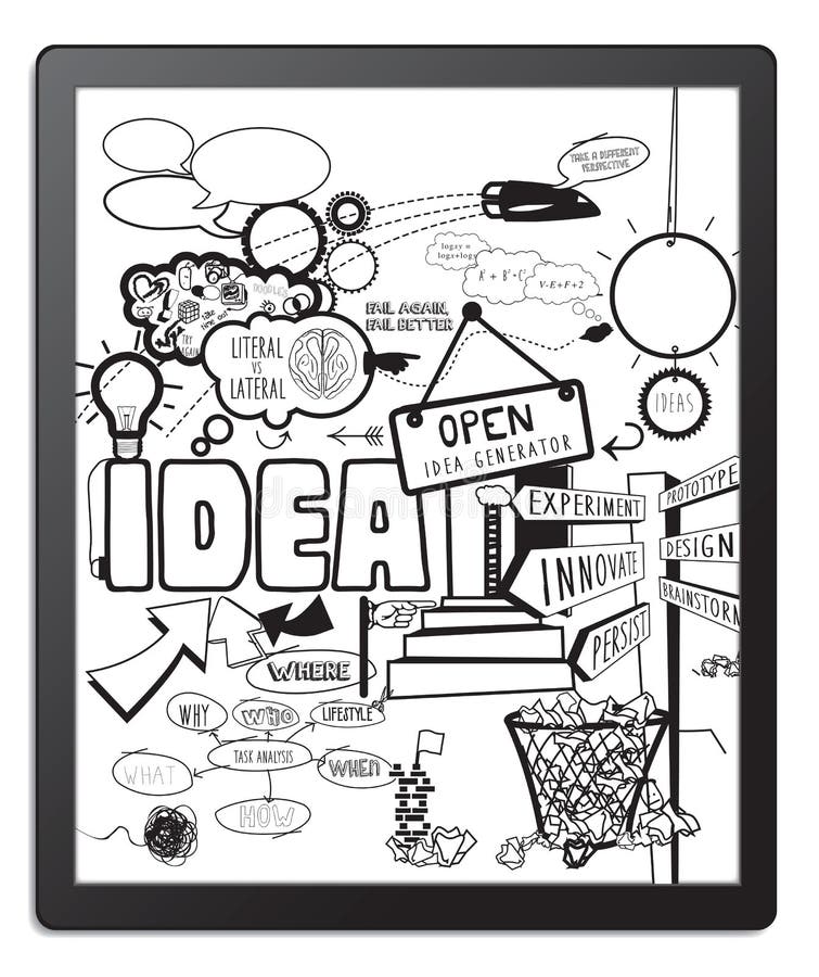 Technology Tab or Pad with Design of Idea Concept Stock Vector ...