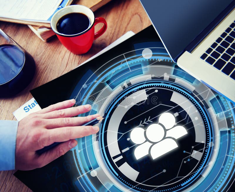 Technology Team People Hud Teamwork Concept Stock Image - Image of ...