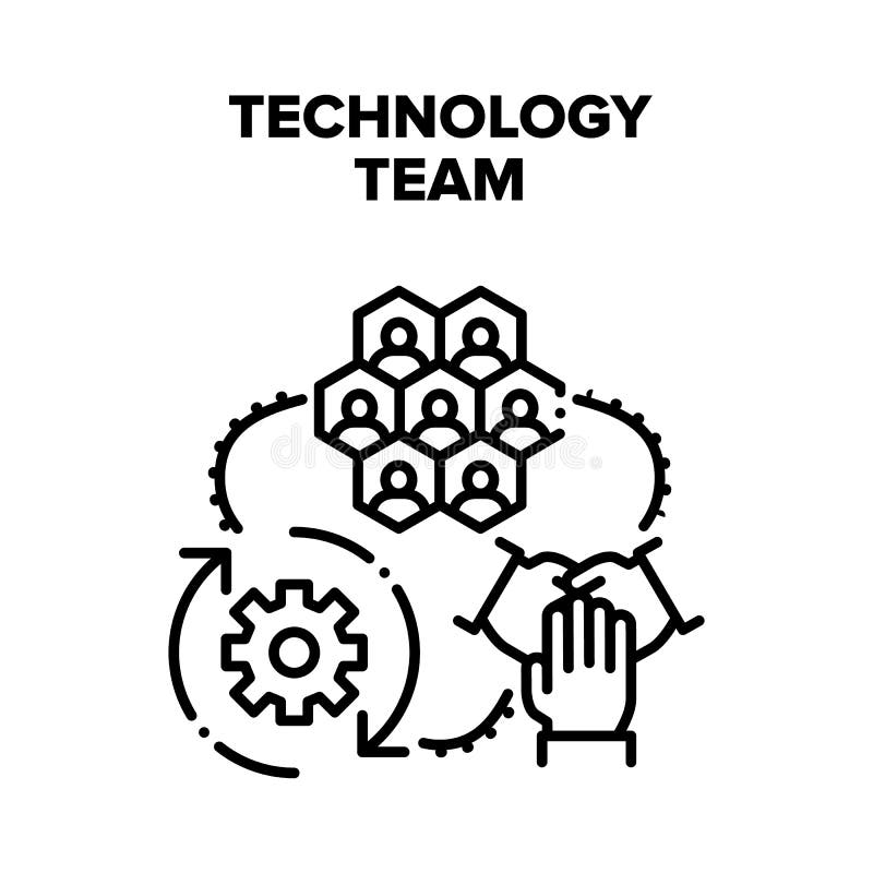 Technology Team Vector Black Illustration Stock Illustration ...
