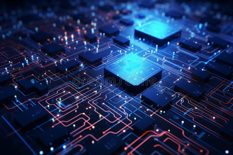 Technology Theme with Futuristic Circuitry Pattern Stock Image - Image ...