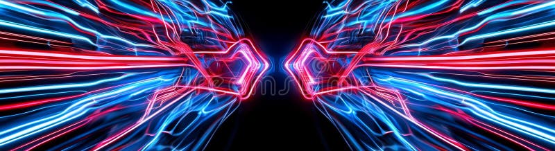 A Technology-themed Abstract Background with Long Exposure Light Trails ...