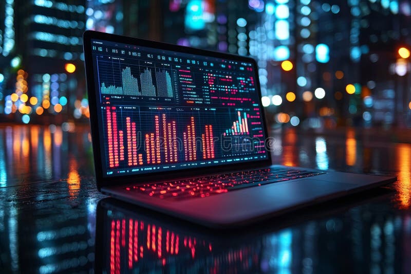 A Technology-themed Drawing Featuring Multiple Exposures of a Computer ...