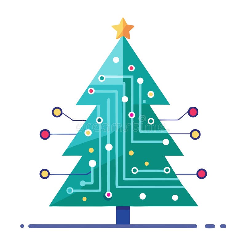 Technology Themed Electronic Sparkling Christmas Tree with Circuit ...