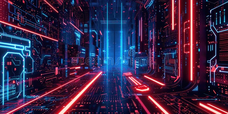 Technology-themed Frame for Digital Creations. Stock Illustration ...