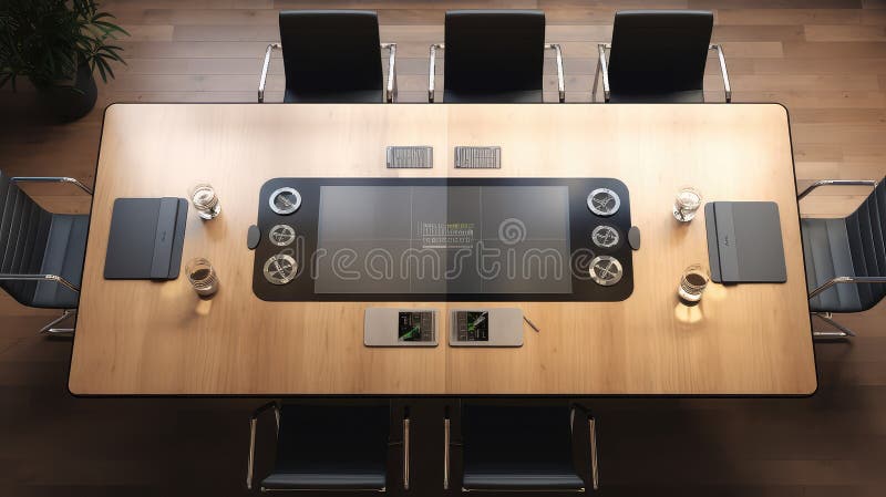 Technology Top View of Conference Table Stock Illustration ...