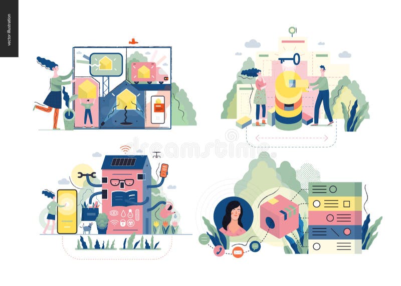 Technology Topic Illustration Stock Vector - Illustration of building ...