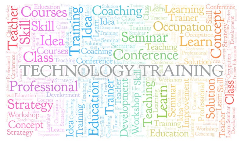 Technology Training Word Cloud. Stock Illustration - Illustration of ...