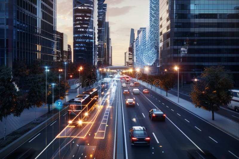 Technology of Transportation Concept. Traffic Control Systems Stock ...