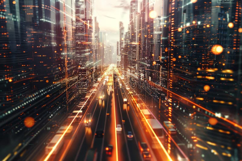 Technology of Transportation Concept. Traffic Control Systems Stock ...