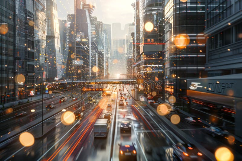 Technology of Transportation Concept. Traffic Control Systems Stock ...