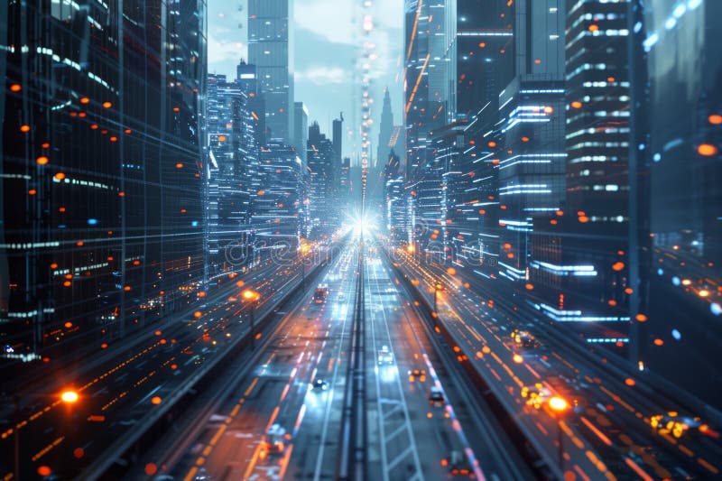 Technology of Transportation Concept. Traffic Control Systems Stock ...