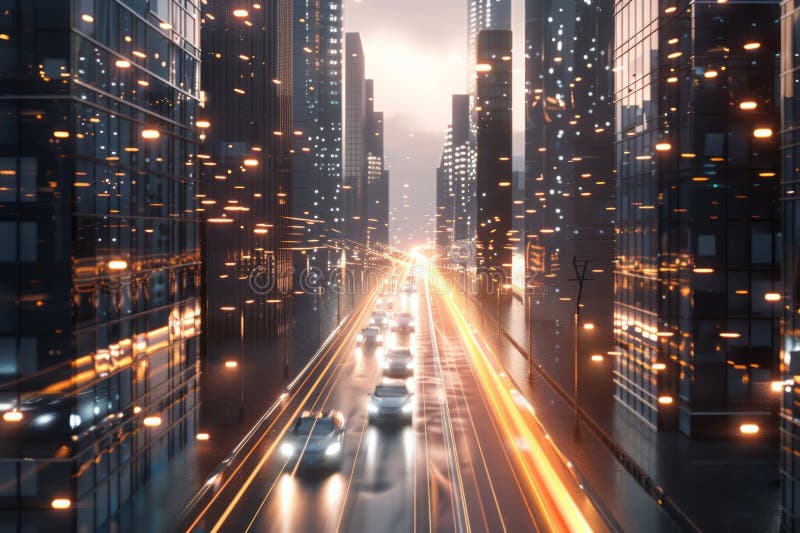 Technology of Transportation Concept. Traffic Control Systems Stock ...