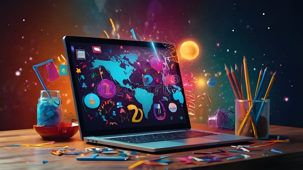 Laptop Educational Tools Stock Illustrations – 1,896 Laptop Educational ...