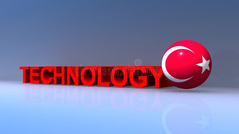 Industry and Turkey Flag on Blue Stock Illustration - Illustration of ...