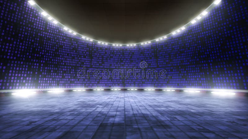 Technology TV Show Studio Backdrop Stock Illustration - Illustration of ...