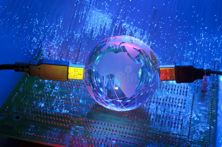 Technology USB with Earth Globe Stock Image - Image of electronic ...