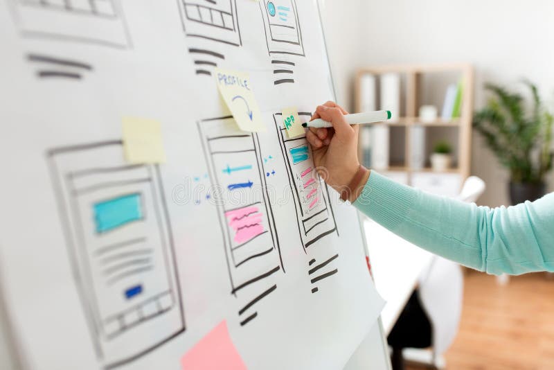 Ui Designer Working on User Interface at Office Stock Image - Image of ...