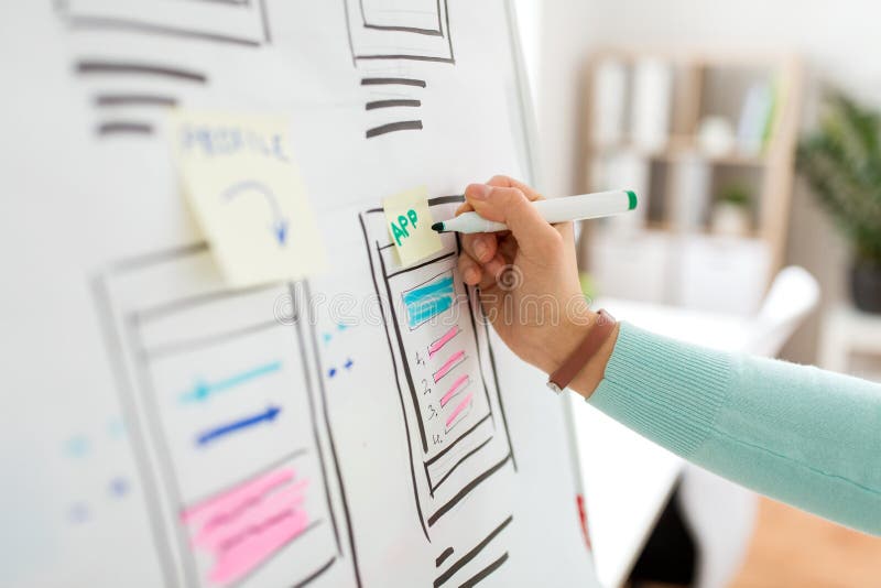 Ui Designer Working on User Interface at Office Stock Image - Image of ...