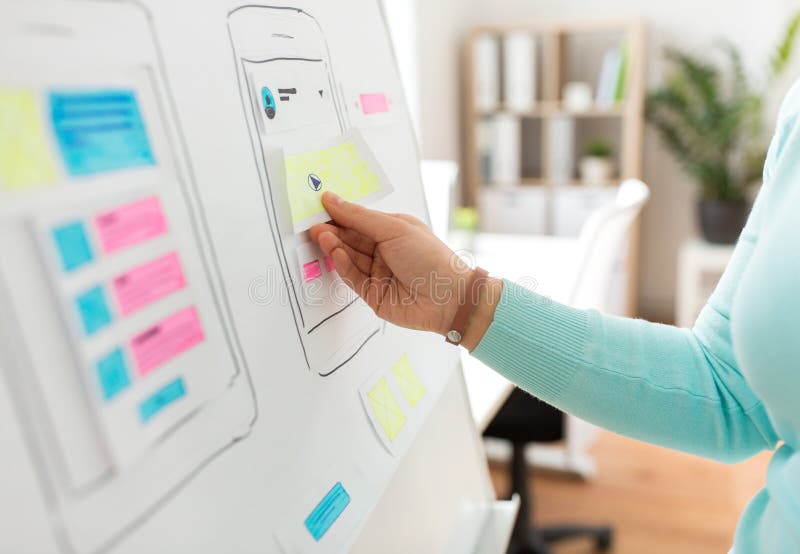 Hand of Developer Working on Ui Design at Office Stock Photo - Image of ...