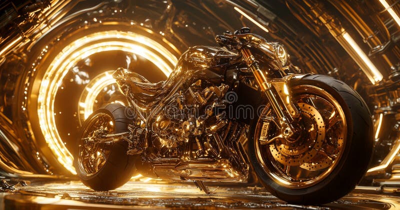 Technology User Interface Details on a Modern Sports Motorcycle (3D ...