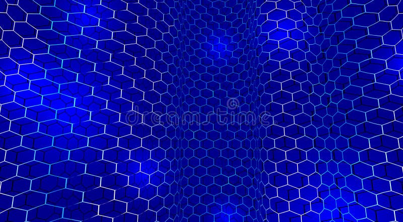 Technology Vector Abstract Background with Hexagons Mesh, 3D ...