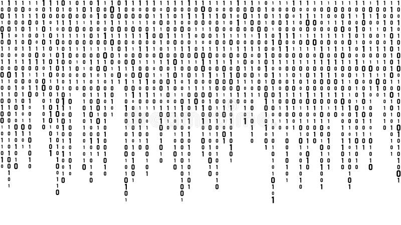 Technology Vector Binary Code. Random Falling Digits on Screen. Hacked ...