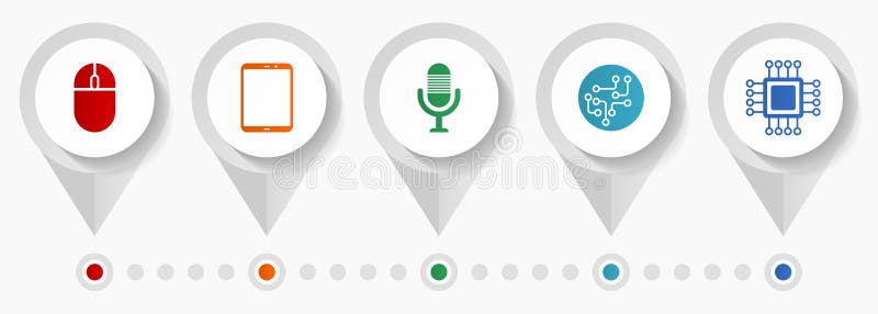 Technology Vector Icons, Computer Flat Design Web Pointers Collection ...