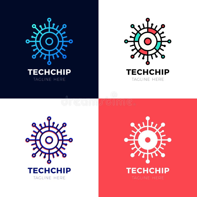 Technology - Vector Logo Template for Corporate Identity. Abstract Chip ...