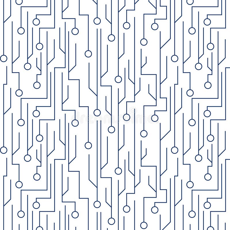 Technology. Vector Pattern in Line Style. Digital Art Stock Vector ...