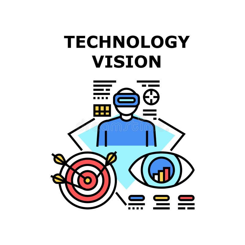 Technology Vision Icon Vector Illustration Stock Vector - Illustration ...