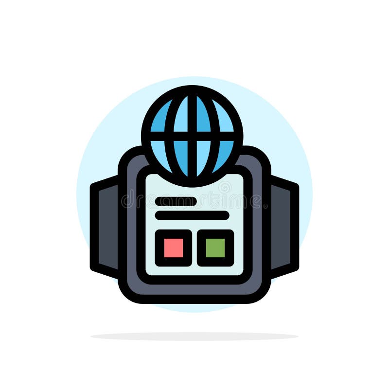 Technology, Watch, World Abstract Circle Background Flat Color Icon ...