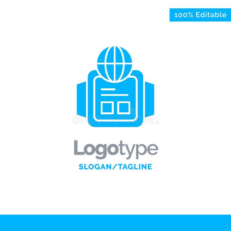 Technology, Watch, World Blue Solid Logo Template. Place for Tagline ...