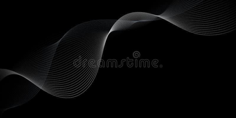 Vector Abstract Motion, Smooth, Soft Wave Line Pattern and Dot Particle. Curve and Fluid Shape ...